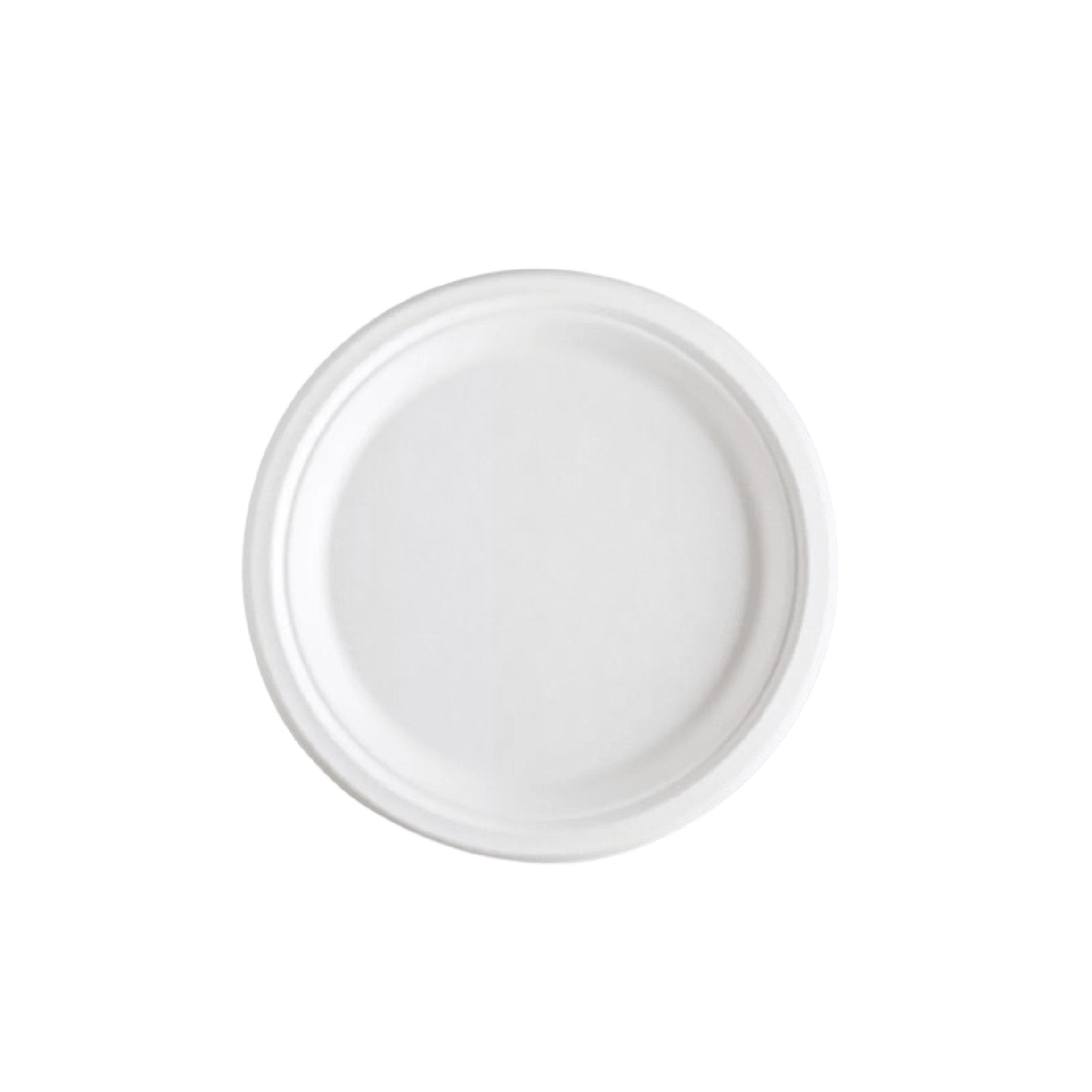 Bagasse Round Plate, 10'', White, PFAS FREE, 500pc – Feast Source